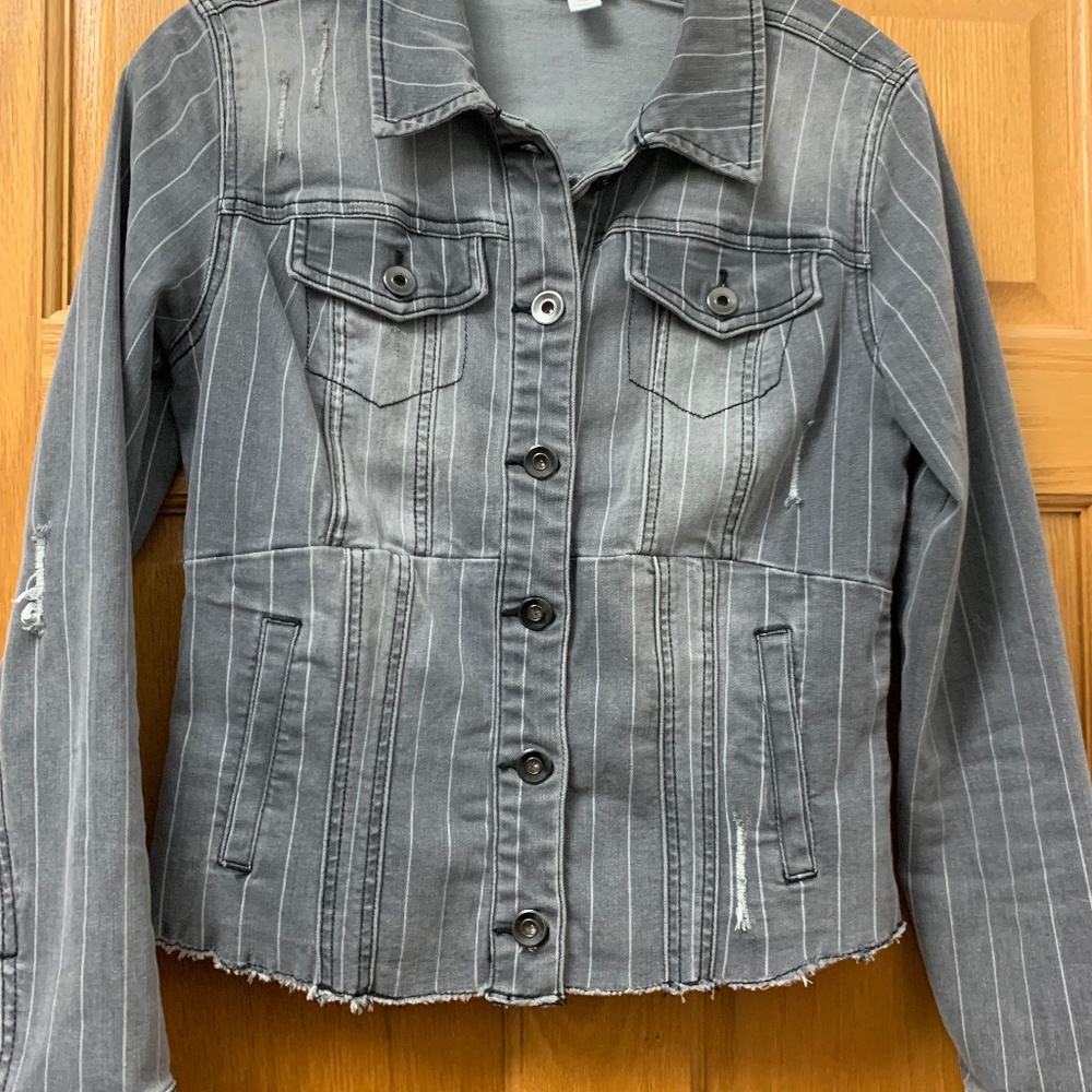 Tribal Gray Denim Jacket - Gem